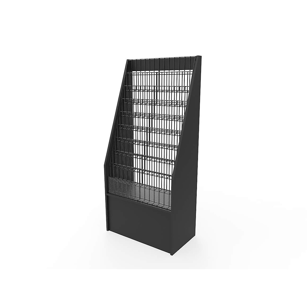 FixtureDisplays® Literature Rack Brochure Holder Leaflet Coupon Stand Greeting Card Rack 9 tier 45 facing Travel Information Kiosk Easy Assembly Video in Description 1453 Black-NF