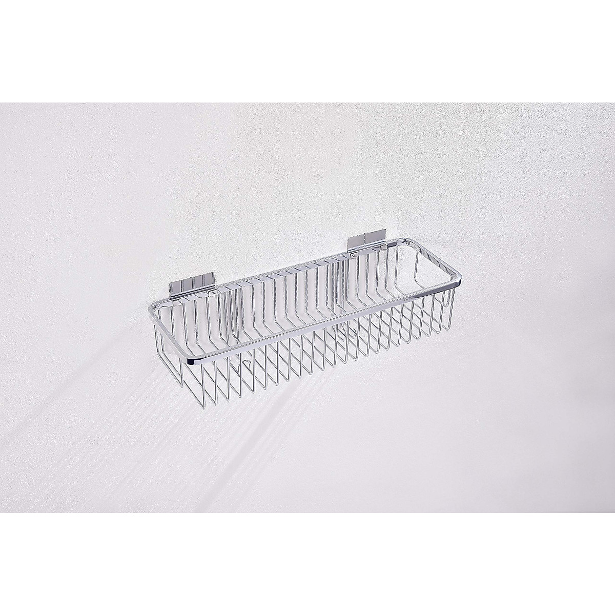 Wayime 16" Stainless Steel 304 No-Drilling Wall-Mounting Shower Caddy with Hook as Bathroom Shelf Kitchen Shelf