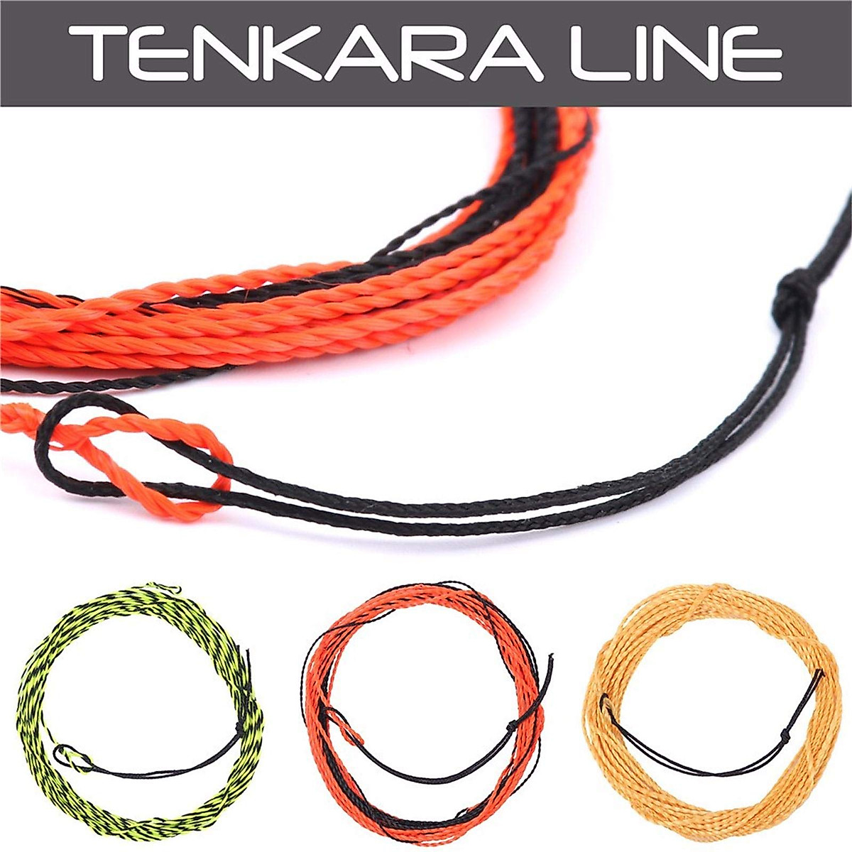 Maxcatch Tenkara Tapered Fly Fishing Line Braided Furled Line 12/13ft (Orange/Black, 13ft)