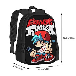 DHOUTSL Backpacks Friday Night Anime Funkin Laptop Backpack Unisex Multipurpose Double Shoulder Bag for Camping Travle Work Hiking Gifts