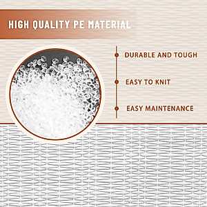 Kigley 2 Bundles 120 ft Wicker Repair Kit Round Synthetic Rattan Weaving Material White Plastic Wicker Repair Supplies Replacement Basket Weaving Kit for Patio Chair Sofa Furniture DIY