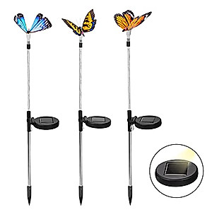 Solar Butterfly Garden Stake,30 Inch Solar Garden Decorations,Metal Yard Decor Waterproof Garden Decor for Outside,Lawn Ornaments of Indoor Outdoor Garden Décor Yard