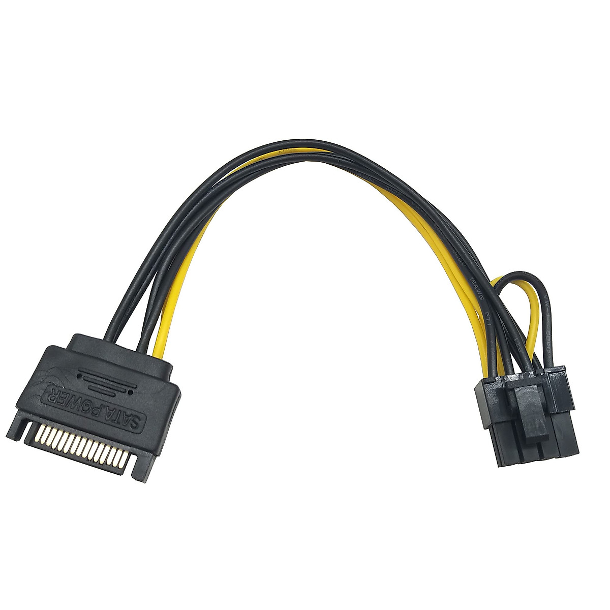 Traovien PCI Express Power Cable,15 Pin SATA Male to 8 Pin (6+2 Pin) PCI Express Female Video Card Power Adapter Cable(15CM/6inch 2Pcs)