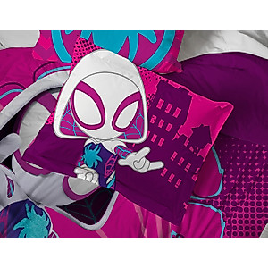 Marvel Spidey & His Amazing Friends Ghost Spider Gwen 5 Piece Twin Bed Set - Bedding includes Comforter & Sheet Set - Super Soft Fade Resistant Microfiber