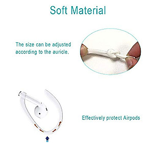 4 Pairs AirPods Accessories Ear Hooks Cover, Professional Anti-Slip Silicone Earbuds Tips Hook Compatible with Apple Airpods 1 and 2(White)
