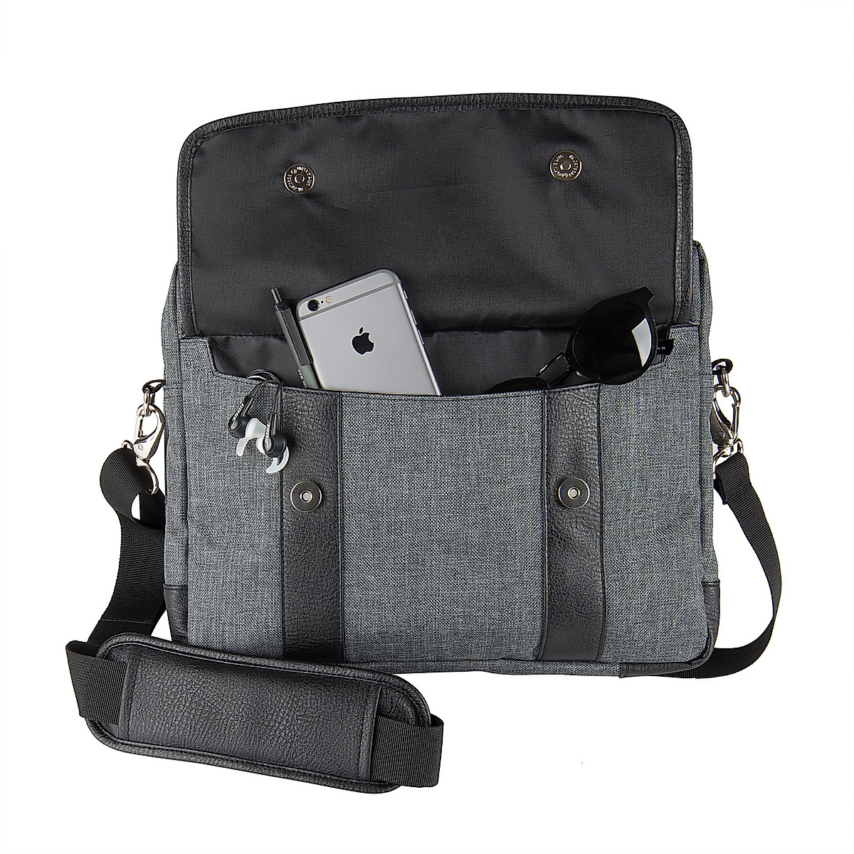 12-inch Grey Black Laptop Shoulder Bag for Asus Laptop L210, Chromebook CX22NA CX1 C202 C223 C214