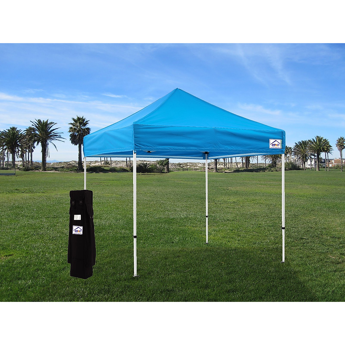 Impact 10' x 10' Pop Up Canopy Tent with Sidewalls, Commercial Grade Steel Frame, Includes 4 Sidewalls, Weight Bags and Rollerbag, Royal Blue