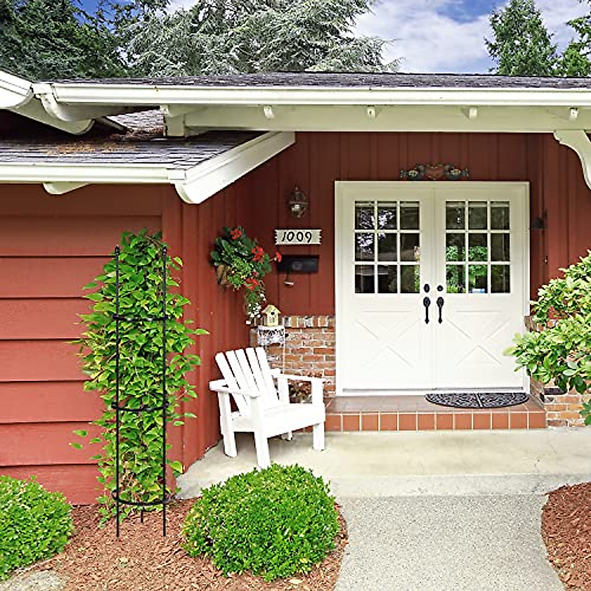 MIXXIDEA 2 Packs Garden Trellis for Climbing Plants Outdoor and Indoor - 48-Inch Garden Obelisk Trellis Adjustable Metal Trellis for Tomato Plant Support