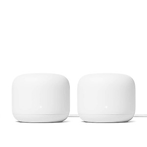 Google Nest Wifi Router 2 Pack (2nd Generation) 4x4 AC2200 Mesh Wi-Fi Routers with 4400 Sq Ft Coverage (Renewed)