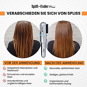 Split-Ender Mini - The Original Cordless Split End Hair Trimmer Automatic 3 AAA Battery Home Care Clipper 2-in-1 for Dry Damaged Splitting Broken Brittle Straight Curly Frizzy Beauty Styling - Blue