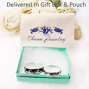 Krunan S925 Sterling Silver Ocean Surfer Wave Ring For Men, Women, Kids, Pinky, Thumb. Created White Blue Opal Cute, Fun, Dainty Band. Tropical Hawaiian Island Beach Jewelry (5mm Wave Band, 10)