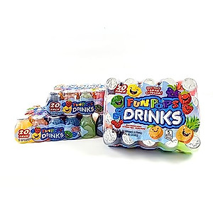 Fun Pops Kids Juice Drink Variety Pack, 6-Ounce 20-Pack, Less Than 1gm Sugar, Flavors Kids Love