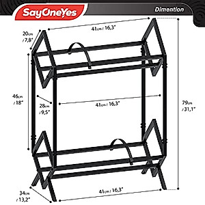 SAYONEYES Vinyl Record Storage – Mate Black Vinyl Record Holder 160 to 200 LP Capacity - Durable Metal Two Tier Record Holder for Albums, Books, Magazine and Office Files