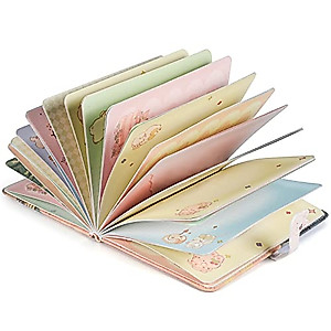 Cute Notebook, Colorful Blank Journal for Women, Leather Journals for Writing, Hardcover Kawaii Notebooks Beautiful Dairy with Magnetic Closure for Girl, Kids Gift 192pages（Garden）