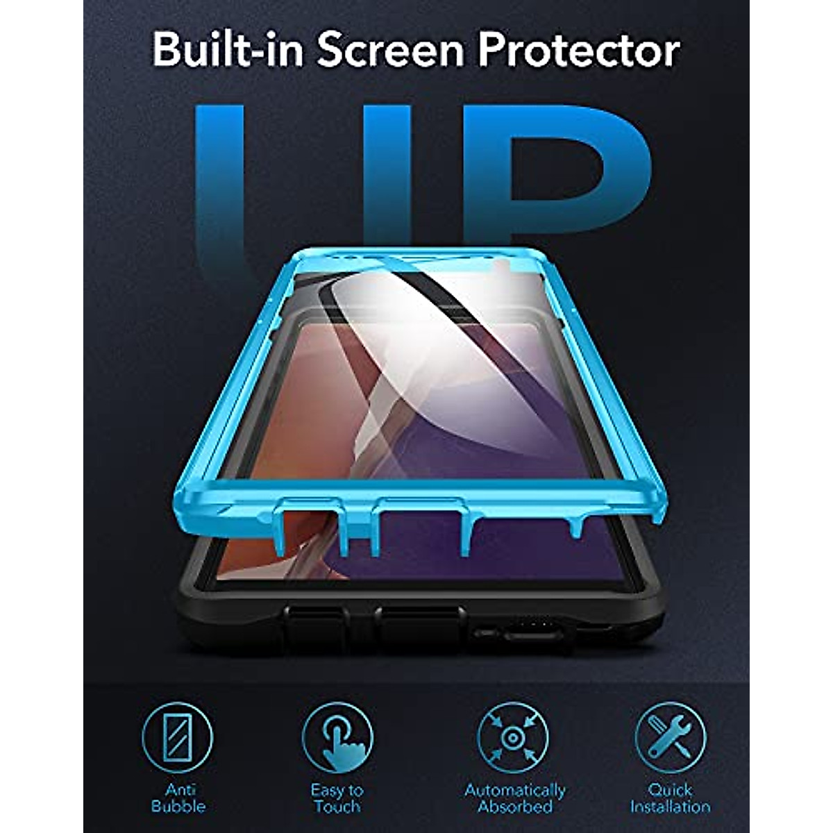 YOUMAKER Kickstand Case for Galaxy Note 9, Full Body with Built-in Screen Protector Heavy Duty Protection Shockproof Rugged Cover for Samsung Galaxy Note 9 6.4 Inch - Blue