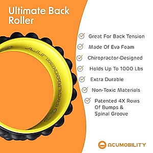 Acumobility Back Stretcher, Back Cracker, Back Roller, Back Pain, Back Pain Relief Products, Yoga Wheel, Back Foam Roller for Back, Back Stretching & Back Cracking Device, Back Popper - 11" H x 7" W
