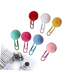ARTIBETTER Paper Clips 72 pcs Cute Memo Bookmark Clips Accessories Metal Favors Kawaii Plush School Novelty Gift Office Note Pompom for Paper Color Shape Clip Random Party Mini Paperclips