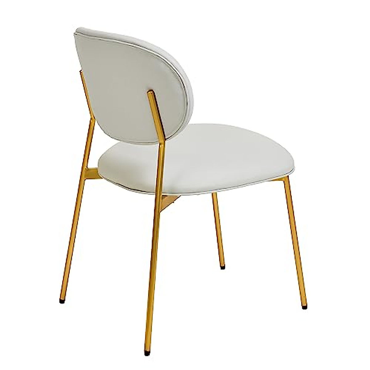 Tov Furniture McKenzie Light Grey Vegan Leather Stackable Dining Chair - Set of 2