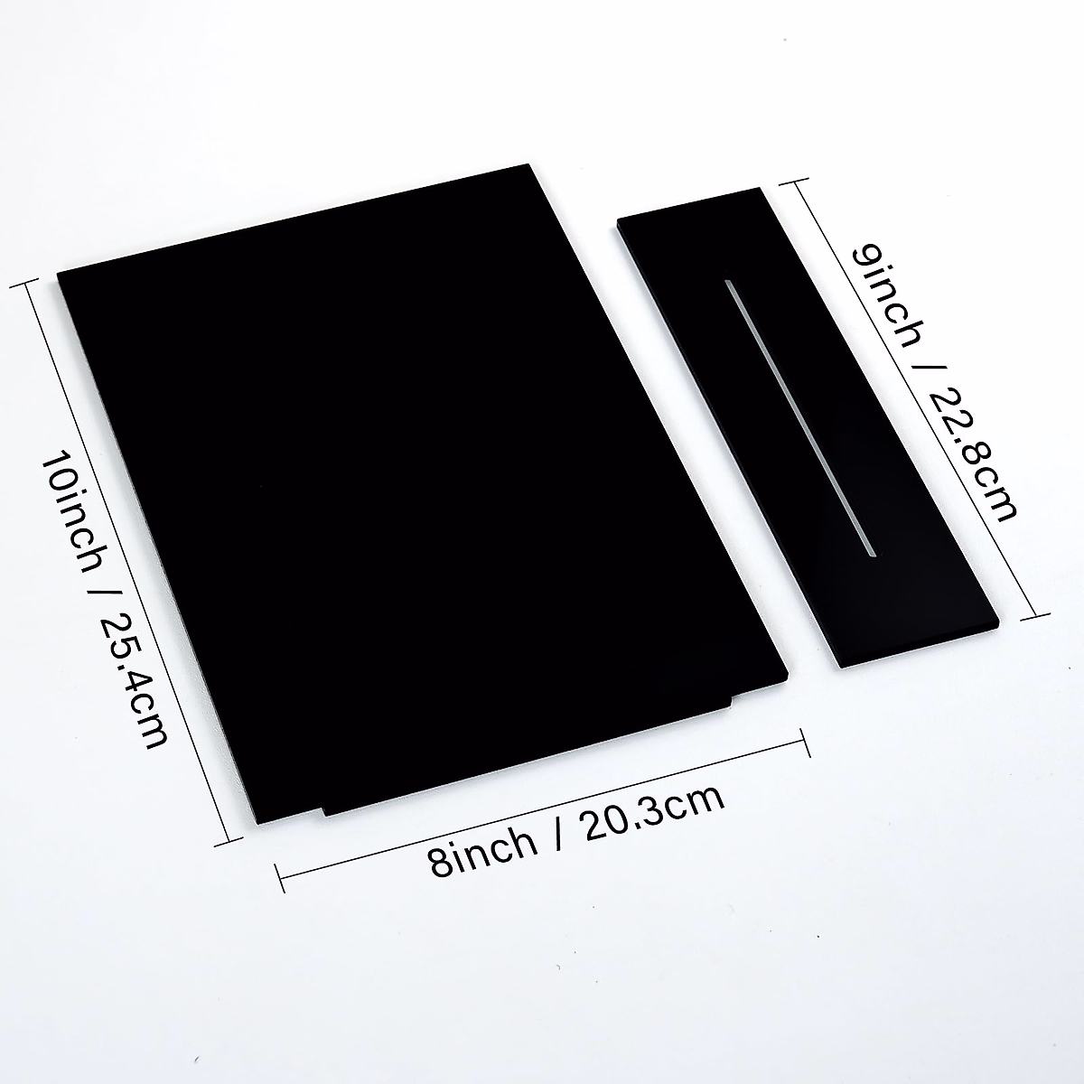 JINMURY 8x10 Inch Black Acrylic Sign with Stand | 5 Pack Blank Acrylic Table Signs and Base for DIY Wedding Table Numbers, Wedding Signage, Events& Parties (Black, 8x10 Inch)