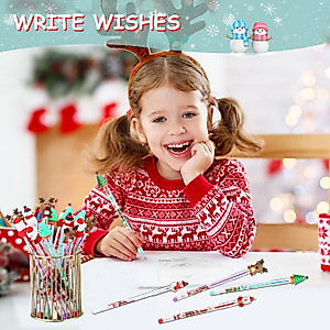 Christmas Multi Point Stackable Push Pencil with Christmas Santa Claus, Christmas Tree, Snowman, Elk for Kids Classroom Rewards, Christmas Favors Prize Stuffers (24 Pieces)
