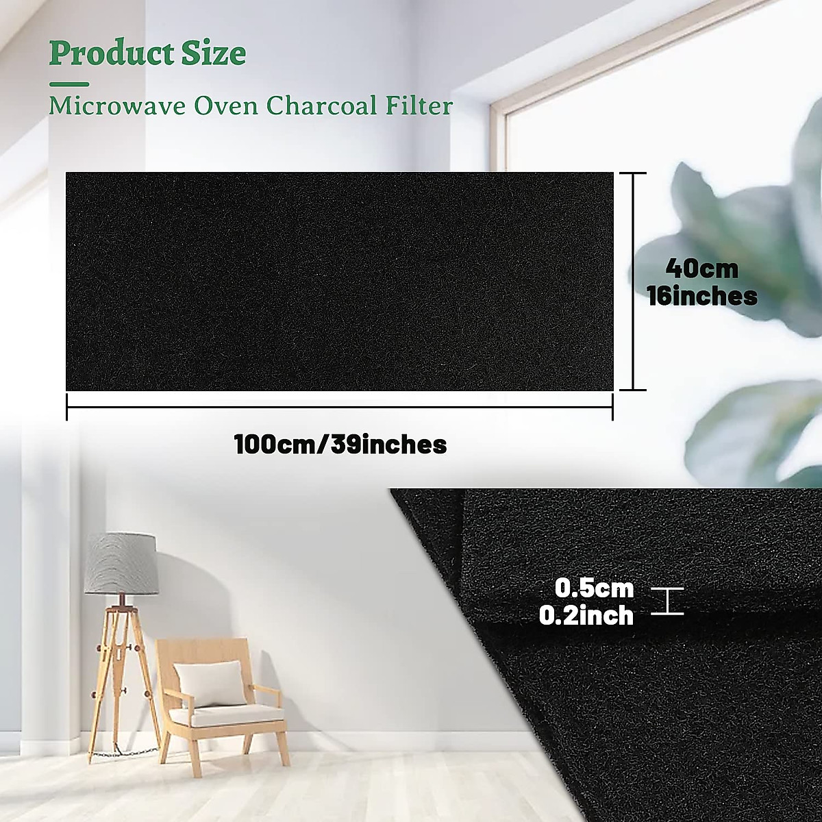 Cut to Fit Carbon Pad Pre Filter Roll for Air Purifiers Furnace Filters Trash Cans and Air Conditioner Filters