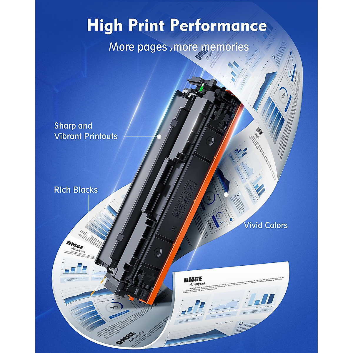 202X Toner Cartridges - High Yield 4 Pack Compatible Replacement for HP 202X Toner Cartridges, MFP M281fdw Toner Cartridges for HP Color Laserjet Pro MFP M281fdw M281cdw M281fdn M254dw M254dn | CF500X