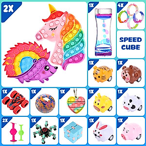 Fidget Toys 100 Pack,Big Pack Fidget Toys 100pcs for Kids,Best Fidget Sensory Toys Bulk,Classroom Treasure Box Toys,Party Favors Goodie Bags Filler, Easter Stocking Stuffers for Boys and Girls