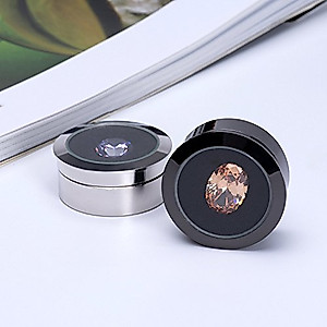 Mini Diameter 1.3 inch Loose Diamond or Gemstone Display Box Case Holder Show Container Metal (Black-1.3x0.5 inch)