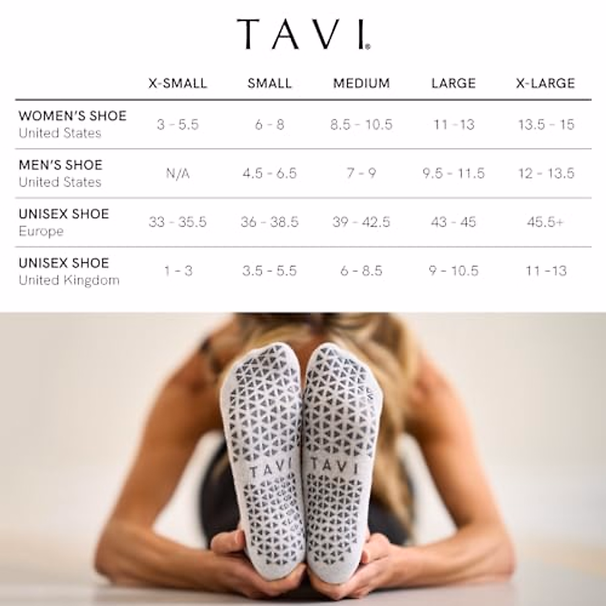 TAVI NOIR Women’s Savvy Non-Slip Socks, Haze, Large