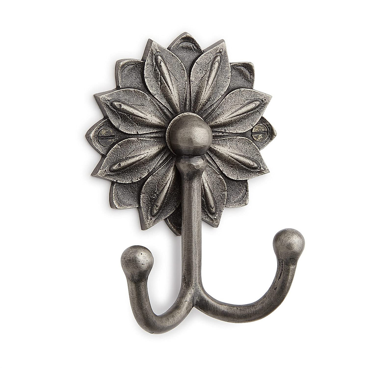 Signature Hardware 444395 Floral 3-1/8 Inch Wide Double Coat and Hat Hook