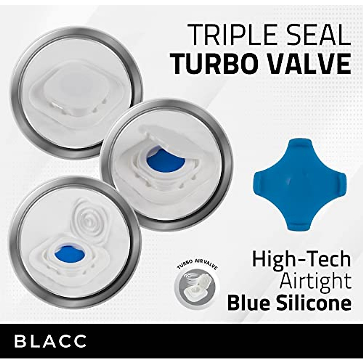 BLACC Vacuum Storage Bags, Compression Sealer for Clothes, Duvets, Blankets, Pillows, No-Loss Valve, 6 XLarge Bag, Premium Quality (SET PACK OF 6)