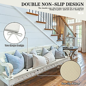 YOLOJSDI 36 Inch Classic Solid Indoor Bench Cushion, High-Density Foam Rectangle Bench Seat Cushion Pad with Non-Slip Bottom, Washable (Off White, 36x16x1.5in)