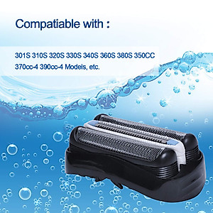 32B Foil & Cutter Shaver Replacement Part for Braun Series 3, Compatible with Braun 310S 320S 330S 340S 360S 380S 350CC 370cc-4 390cc-4 Shaver Foil Cartridge Cassette Head