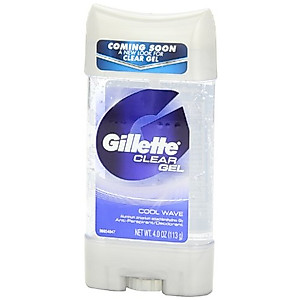 Gillette Anti-Perspirant Deodorant Clear Gel, Cool Wave 3.8 oz (Pack of 3)