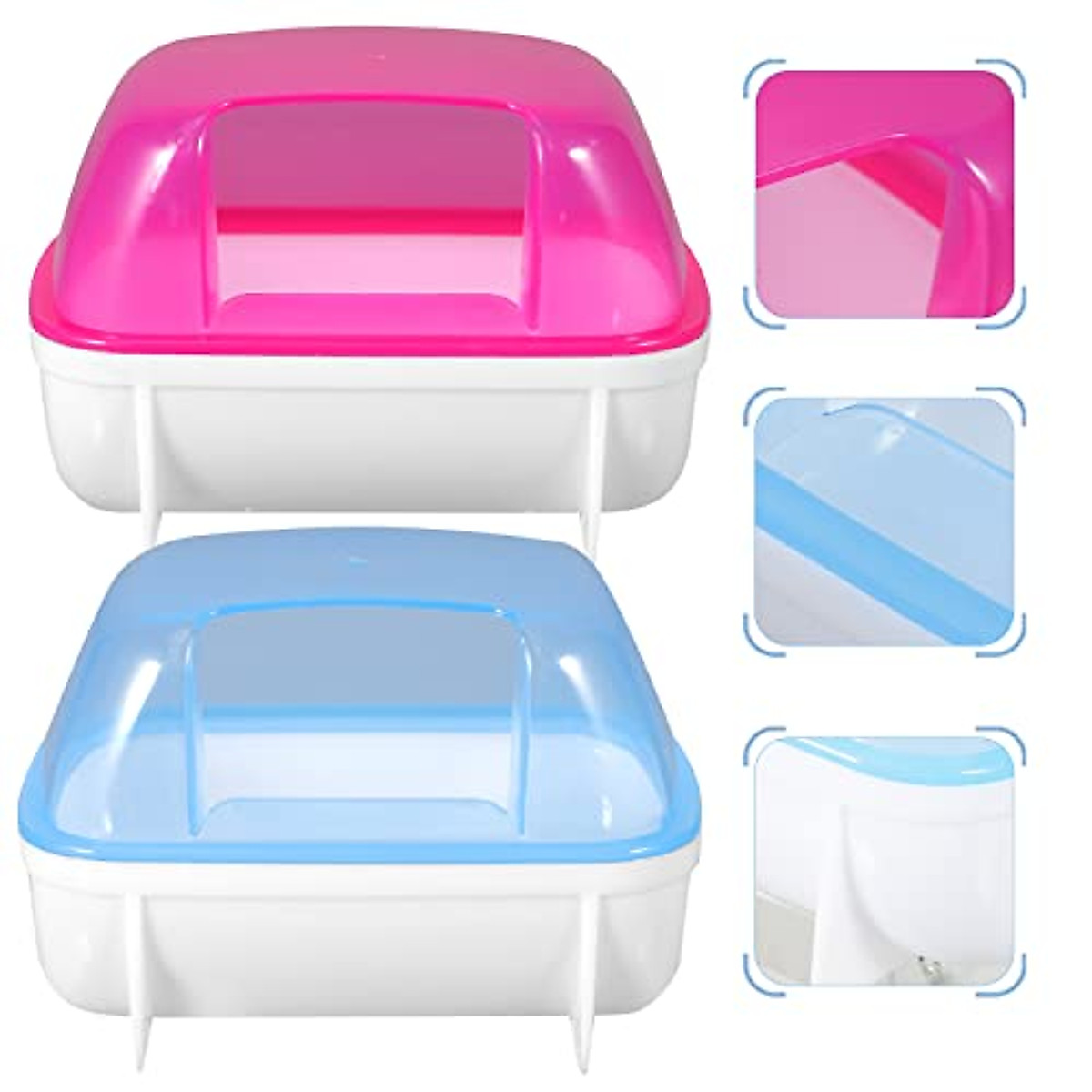 POPETPOP Hamster Sand Bath - Dust Bath Hamster Bathroom Bath Sand Room Sauna Toilet Sandbox 2 Pack, 12.5 x 9 x 9cm