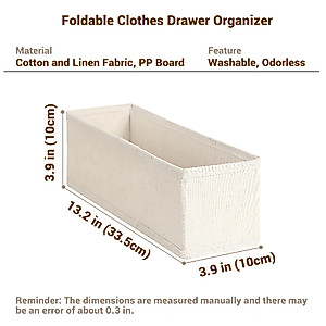 MURRI&MURRDI Mini Foldable Clothes Drawer Organizer 6 Pcs, Fabric Drawer Organizer for Nursery, Small Drawer Fabric Organizer for Clothing, Sock Underwear Bra Belt Tie Scarves Drawer (6 Light Beige)