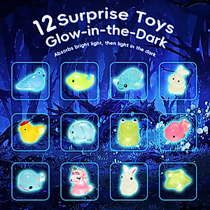 Bath Bombs for Kids with Toys Inside, 12Pcs Kids Bath Bombs with Glow-in-The-Dark Surprise Inside, Handmade Bubble Bath Fizz Balls, Gentle and Kids Safe, Birthday Easter Stuffers for Girls Boys