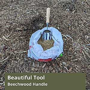 Giant 13.5” Stainless Steel Scoop with Long, Beautiful Wooden Handle. Perfect for Fertilizer and Compost in the Garden or use with Ice, Dry Goods, Pet Food or Feed. – By Truly Garden