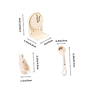 Garneck 5 Sets Headrail Accessories Bungee Replacements Shower Windproof Outdoor Cap Blinds Curtain Exterior Crank Holder Bracket Down Ring Over for Indoor Bed with Cord Tie Shutter