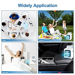 HISORO Mini Air Conditioner Battery Powered Operated Oscillating Mini Ac For Bedroom Desk Room Car Camping Tent Portable Personal Air Conditioner Cooler Fan (air1301)