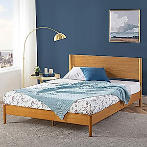 ZINUS Allen Mid Century Wood Platform Bed Frame / Solid Wood Foundation / Wood Slat Support / No Box Spring Needed / Easy Assembly, Queen