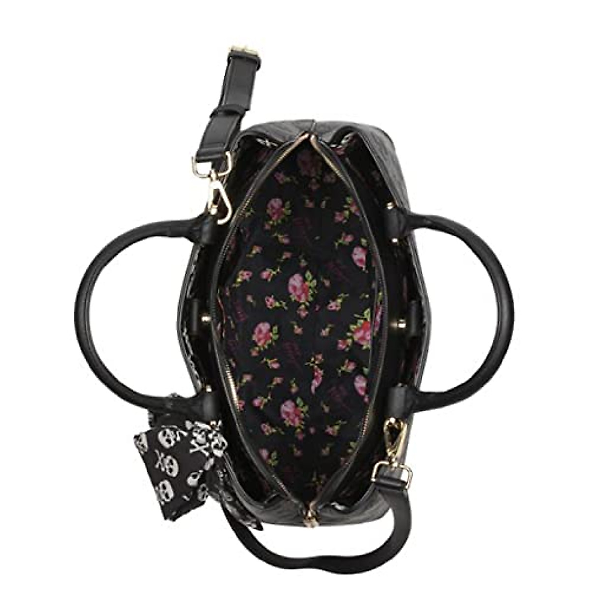 Halloween Embossed Saffiano Skull Motif Satchel For Women (Saffiano Skull)