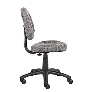 Boss Office Products Perfect Posture Delux Fabric Task Chair without Arms in Grey