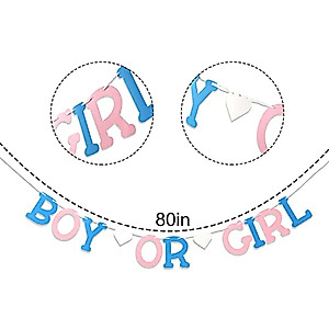 Boy or Girl Gender Reveal Banner - Gender Reveal Baby Shower Banner , Pink or Blue Gender Reveal Banner , He or She Gender Reveal Sign , Baby Shower Party Supplies (BOY OR GIRL BANNER)