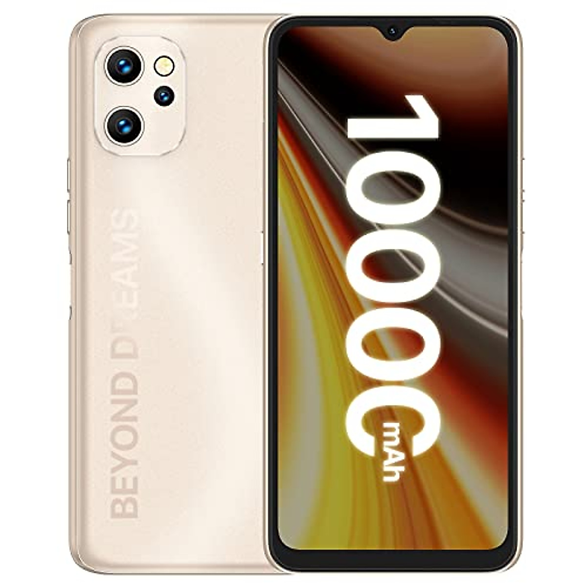 UMIDIGI Power 7 MAX Cell Phone, 6GB+128GB 10000mAh Battery Unlocked Smartphone with 6.7" Full Screen + 48MP AI Triple Camera Android Smartphone Gold