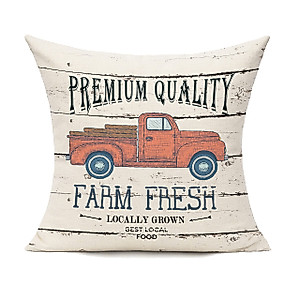 All Smiles Spring Summer Flowers Throw Pillow Covers for Patio Furnitures Porch Sofa Couch Outdoor Cute Tree Cushion in Yellow, Green, Orange and Red 16x16 Set of 4 …