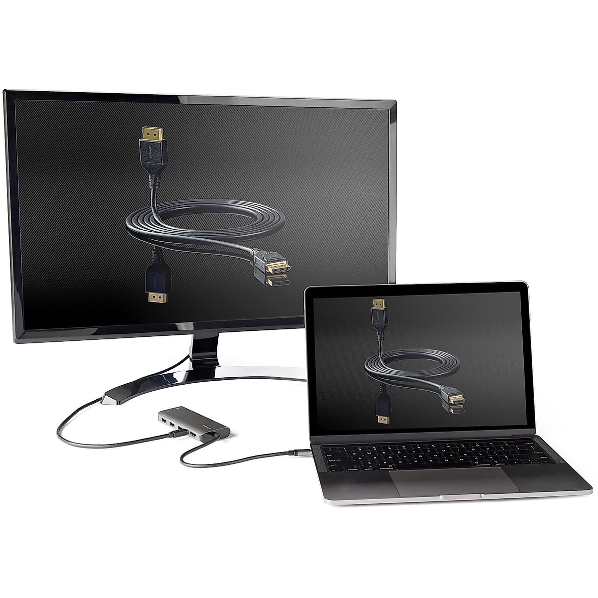 StarTech.com USB C Multiport Adapter - USB-C to HDMI or Mini DisplayPort 4K 60Hz, 100W Power Delivery Pass-Through, 4-Port 10Gbps USB Hub - USB Type-C Mini Dock - w/ 12" Attached Cable (DKT31CMDPHPD)