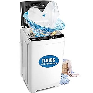 Portable Washing Homdox 17.8Lbs Portable Washer Machine with Drain Pump 1.92Cu.ft Capacity Full-Automatic Washer,with 10 Programs 8 Water Level Selections&LED Display Laundry Washer/Spinner for Home
