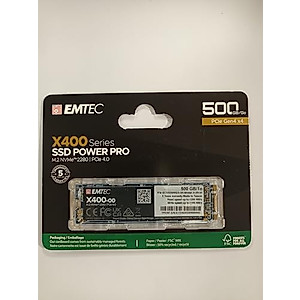 Emtec 500GB X400 Power Pro M.2 2280 PCIe Gen 4.0 x4 Internal Solid State Drive (SSD) ECSSD500GX400