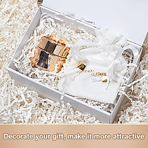 Wowxyz 1 LB Crinkle Cut Paper Shred White Crinkle Paper Shredded Paper for Gift Baskets - Gift Box Filler - Confetti Paper Shreds Stuffing for Birthday, Holiday Gift Packaging Wrapping